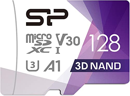 Silicon Power 128GB Micro SD Card U3 SDXC Up to 100MB/s High Speed Memory Card with Adapter for Cams, Steam Deck, DJI Pocket 2 and Drones