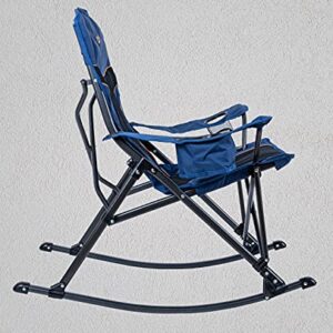 iClimb Padded Folding Rocking Chair Heavy Duty Camping Patio Porch Backyard Lawn Garden Balcony Rocker Indoor Outdoor with Carry Bag