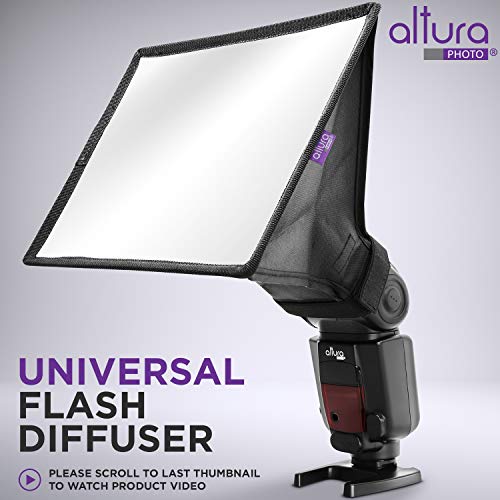 Flash Diffuser Light Softbox 9x7” by Altura Photo (Universal, Collapsible with Storage Pouch) for Canon, Yongnuo and Nikon Speedlight