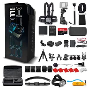 gopro hero11 (hero 11) black – waterproof action camera with 5.3k ultra hd video, 27mp photos, 1/1.9″ image sensor, live streaming, webcam, stabilization + 64gb card & 50 piece accessory kit – bundle