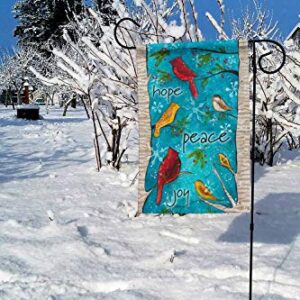 Toland Home Garden 112535 Peace Birds Winter Flag 12x18 Inch Double Sided Winter Garden Flag for Outdoor House Christmas Flag Yard Decoration