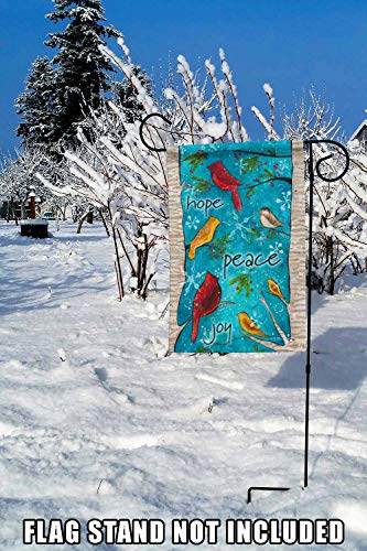 Toland Home Garden 112535 Peace Birds Winter Flag 12x18 Inch Double Sided Winter Garden Flag for Outdoor House Christmas Flag Yard Decoration