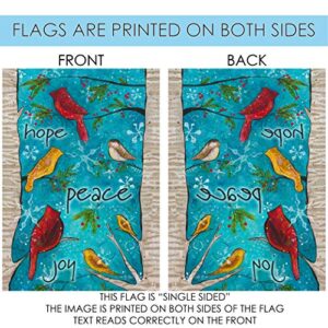 Toland Home Garden 112535 Peace Birds Winter Flag 12x18 Inch Double Sided Winter Garden Flag for Outdoor House Christmas Flag Yard Decoration