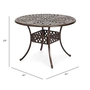 Kinger Home 5-Piece Outdoor Dining Set Patio Dining Set for 4 Cast Aluminum Table and Chairs for Garden, Backyard