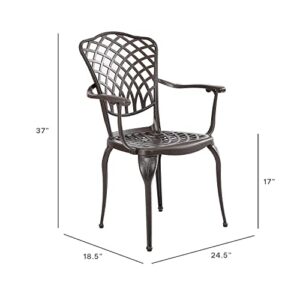 Kinger Home 5-Piece Outdoor Dining Set Patio Dining Set for 4 Cast Aluminum Table and Chairs for Garden, Backyard