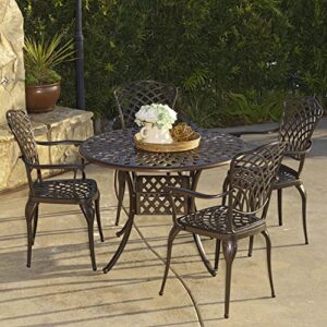 Kinger Home 5-Piece Outdoor Dining Set Patio Dining Set for 4 Cast Aluminum Table and Chairs for Garden, Backyard