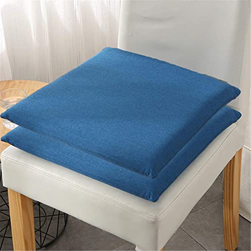 Ecloud Shop Chair Cushion, Square Seat Pads Non-Slip Soft Memory Foam Cushion for Dining Garden Kitchen Home Sofa Décor (2PCS,Blue)