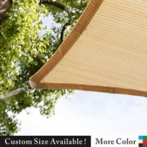 ShadeMart 20' x 20' x 20' Beige Triangle Sun Shade Sail SMTAPT20 Canopy Fabric Cloth Screen, Water Air Permeable & UV Resistant, Heavy Duty, Carport Patio Outdoor - (We Customize Size)