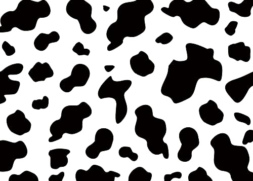 Art Studio 7x5FT Soft Fabric Cow Party Photography Backdrops Black and White Cows Farm Happy Birthday Photo Background Kids Baby Shower Banner Cake Table Decoration Studio Props