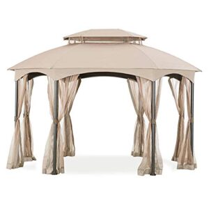 garden winds replacement canopy for the manhattan oval gazebo – riplock 350 – beige