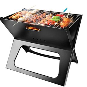 Portable Charcoal Grill, Moclever Space-saving & Foldable BBQ Barbecue Grill, Large Grilling Surface and Capacity Grill for Camping, Travel, Garden, Outdoor