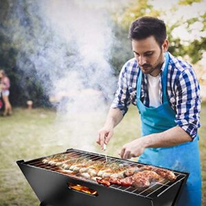 Portable Charcoal Grill, Moclever Space-saving & Foldable BBQ Barbecue Grill, Large Grilling Surface and Capacity Grill for Camping, Travel, Garden, Outdoor