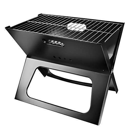 Portable Charcoal Grill, Moclever Space-saving & Foldable BBQ Barbecue Grill, Large Grilling Surface and Capacity Grill for Camping, Travel, Garden, Outdoor