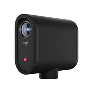 logitech for creators mevo start, wireless live streaming camera, 1080p hd video quality, intelligent app control, stream via lte or wi-fi – black