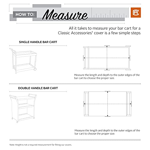 Classic Accessories Veranda Water-Resistant 40 Inch Double Handle Bar Cart Cover, Patio Furniture Covers