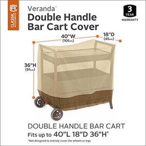 Classic Accessories Veranda Water-Resistant 40 Inch Double Handle Bar Cart Cover, Patio Furniture Covers