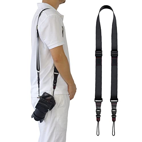 IGAVCPM Quick Release Camera Strap - Adjustable and Comfortable Camera Shoulder Sling Neck Belt for Canon, Nikon, Fujifilm DSLR/SLR Camera and More (Black)