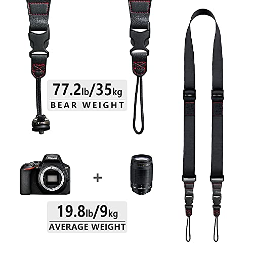 IGAVCPM Quick Release Camera Strap - Adjustable and Comfortable Camera Shoulder Sling Neck Belt for Canon, Nikon, Fujifilm DSLR/SLR Camera and More (Black)