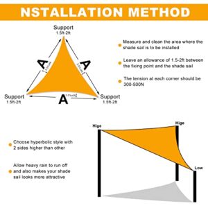 Sun Shade Sail,10'x10'x10' Triangle Sand Sail Canopy Cover with Heavy-Duty Stainless Steel Hardware Kit for Garden Patio