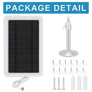 Ring Camera Solar Panel Charger, Solar Panel for Ring Stick Up Cam 2nd & 3rd Gen, Ring Spotlight Cam Battery, 5V 4.5W Output Super Fast Charging 3.5mm Plug to Device (1Pack)