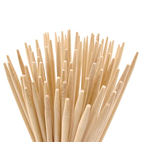 BambooMN 6.5 Inch 5mm Thick Semi Point Food Caramel Candy Apple Corn Dog Garden Bamboo Skewers, 100 Pieces