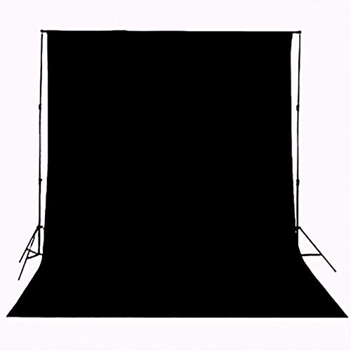 HMTfoto Background Solid Black Backdrop Muslin Portrait Background Screen for Photo Backdrop Video Photography Studio(6x9ft, Black)