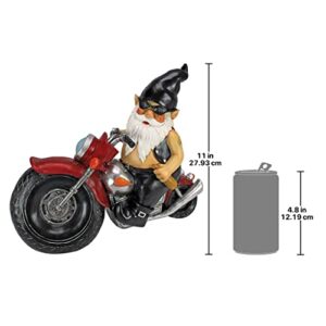 Design Toscano QM7512103 Axle Grease The Biker Garden Gnome Motorcycle Statue, full color