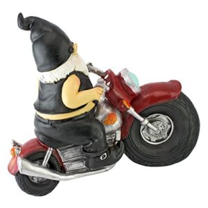 Design Toscano QM7512103 Axle Grease The Biker Garden Gnome Motorcycle Statue, full color