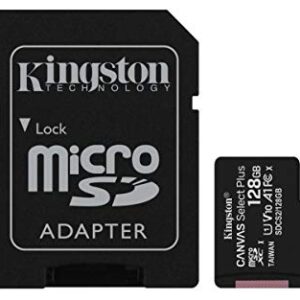 Kingston 128GB microSDXC Canvas Select Plus 100MB/s Read A1 Class 10 UHS-I Memory Card + Adapter (SDCS2/128GB)