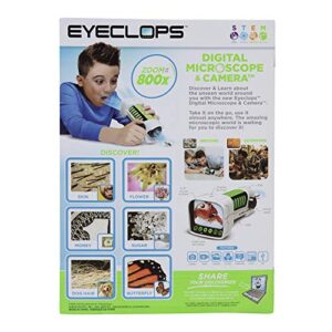 EyeClops Digital Microscope & Camera with built in color screen -800X Zoom- Wireless - Use indoors & outdoors- Take pictures & video - Download to Windows PC & Mac – STEM