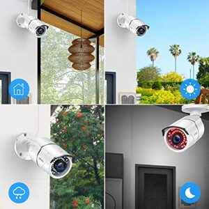 ZOSI 4 Pack 2MP 1080p HD-TVI Home Security Camera Outdoor Indoor 1920TVL,36PCS LEDs,120ft Night Vision, 105°View Angle, Weatherproof Surveillance CCTV Bullet Camera