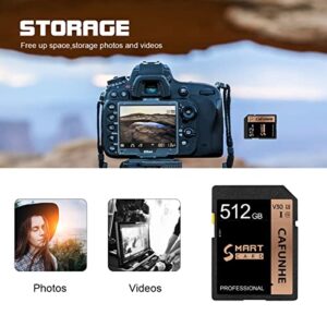 512GB SD Card Class 10 Memory Card High Speed for Digital Camera,Tablet and Drone Videographers,Vloggers SD Memory Cards