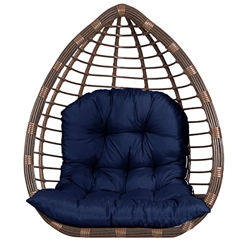 Hanging Basket Hanging Egg Chair Cushions,Indoor/Outdoor Swing Chair Cushion,Waterproof Soft Comfy Hammock Chair Seat Pads Back Cushion,Basket Chair Cushion for Patio Garden (Navy Blue)