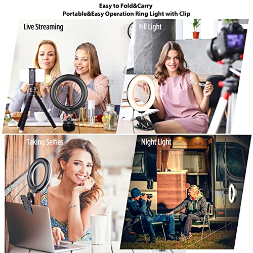 Eicaus Lighting for Video Recording, Selfie Ringlight with Clip for Computer, Conference Lighting for Zoom Meeting, LED Video Light for Webcam, Laptop