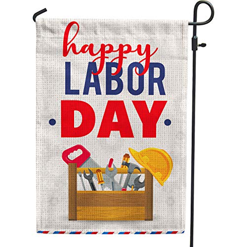 Hollyhorse Happy Labor Day Garden & Yard Flag - 12.5 x18 Inch Double Sided Vertical Outdoor Flag | Labor Day Decoration