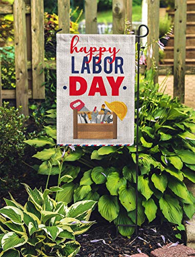 Hollyhorse Happy Labor Day Garden & Yard Flag - 12.5 x18 Inch Double Sided Vertical Outdoor Flag | Labor Day Decoration