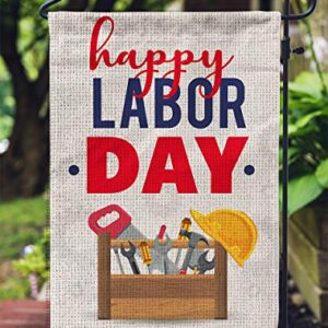 Hollyhorse Happy Labor Day Garden & Yard Flag - 12.5 x18 Inch Double Sided Vertical Outdoor Flag | Labor Day Decoration