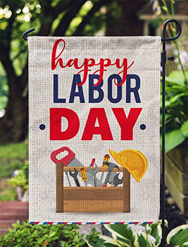 Hollyhorse Happy Labor Day Garden & Yard Flag - 12.5 x18 Inch Double Sided Vertical Outdoor Flag | Labor Day Decoration