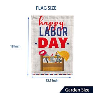 Hollyhorse Happy Labor Day Garden & Yard Flag - 12.5 x18 Inch Double Sided Vertical Outdoor Flag | Labor Day Decoration