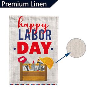 Hollyhorse Happy Labor Day Garden & Yard Flag - 12.5 x18 Inch Double Sided Vertical Outdoor Flag | Labor Day Decoration