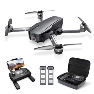 holy stone hs720 foldable gps drone with 4k uhd camera for adults, quadcopter with brushless motor, auto return home, follow me, 52 minutes flight time, long control range, includes carrying bag