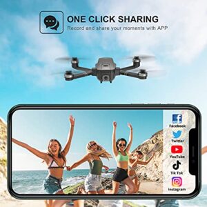 Holy Stone HS720 Foldable GPS Drone with 4K UHD Camera for Adults, Quadcopter with Brushless Motor, Auto Return Home, Follow Me, 52 Minutes Flight Time, Long Control Range, Includes Carrying Bag