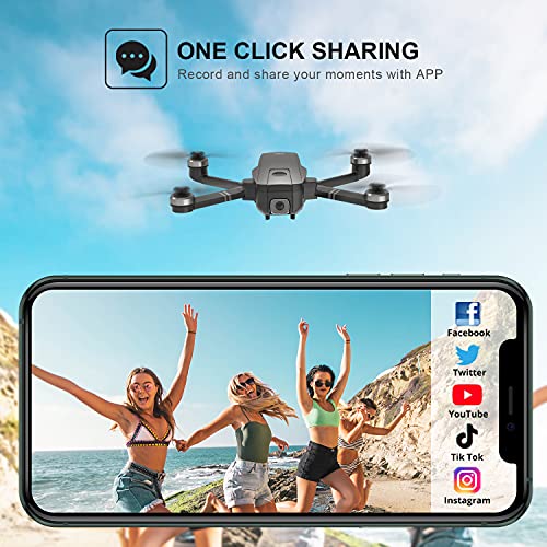 Holy Stone HS720 Foldable GPS Drone with 4K UHD Camera for Adults, Quadcopter with Brushless Motor, Auto Return Home, Follow Me, 52 Minutes Flight Time, Long Control Range, Includes Carrying Bag