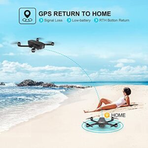 Holy Stone HS720 Foldable GPS Drone with 4K UHD Camera for Adults, Quadcopter with Brushless Motor, Auto Return Home, Follow Me, 52 Minutes Flight Time, Long Control Range, Includes Carrying Bag