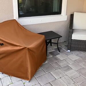 Patio Chair Covers Waterproof Heavy Duty Outdoor Patio Furniture Covers, Stackable Outside Lounge Deep Seat Covers, Large Lawn Sofa Covers Water Resistant, Standard-2 Pack, Brown