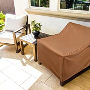 Patio Chair Covers Waterproof Heavy Duty Outdoor Patio Furniture Covers, Stackable Outside Lounge Deep Seat Covers, Large Lawn Sofa Covers Water Resistant, Standard-2 Pack, Brown