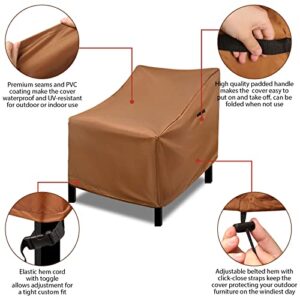 Patio Chair Covers Waterproof Heavy Duty Outdoor Patio Furniture Covers, Stackable Outside Lounge Deep Seat Covers, Large Lawn Sofa Covers Water Resistant, Standard-2 Pack, Brown