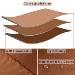 Patio Chair Covers Waterproof Heavy Duty Outdoor Patio Furniture Covers, Stackable Outside Lounge Deep Seat Covers, Large Lawn Sofa Covers Water Resistant, Standard-2 Pack, Brown