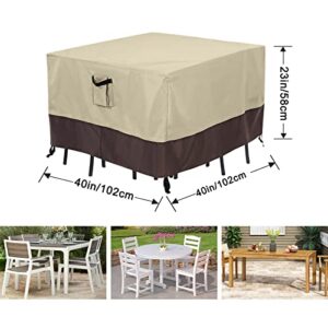 ABCCANOPY Waterproof Outdoor Patio Table Set Cover Lawn Patio Furniture Covers Heavy Duty UV Resistant Dust Proof Protective Covers, 40" Lx 40" Wx 23" H