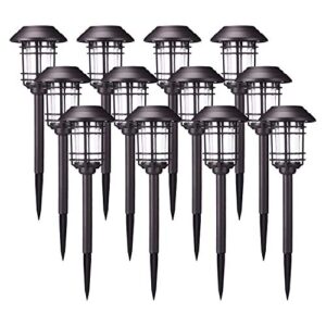 azirier solar lights outdoor waterproof security lights easy install garden lights for garden path walkway light 12 pack